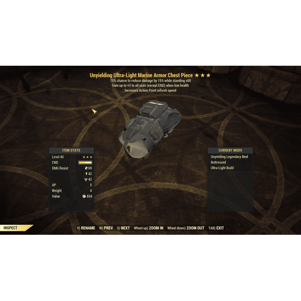 Buy [Armor set] Unyielding Sentinel Marine Armor (AP Refresh) Fallout 76
